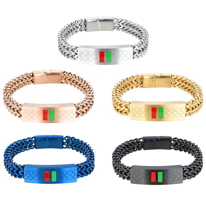 Fashion 10MM Wide ThickStainless Steel Braided 5 Colors Hand Chain For ...