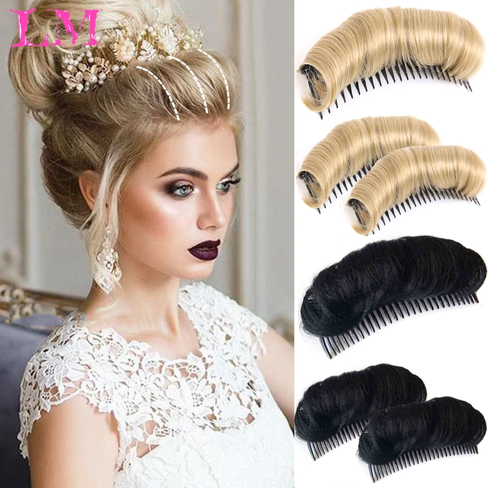 Lm Synthetic Hair Invisible Bangs Pad High Straight Hair Up Comb False ...