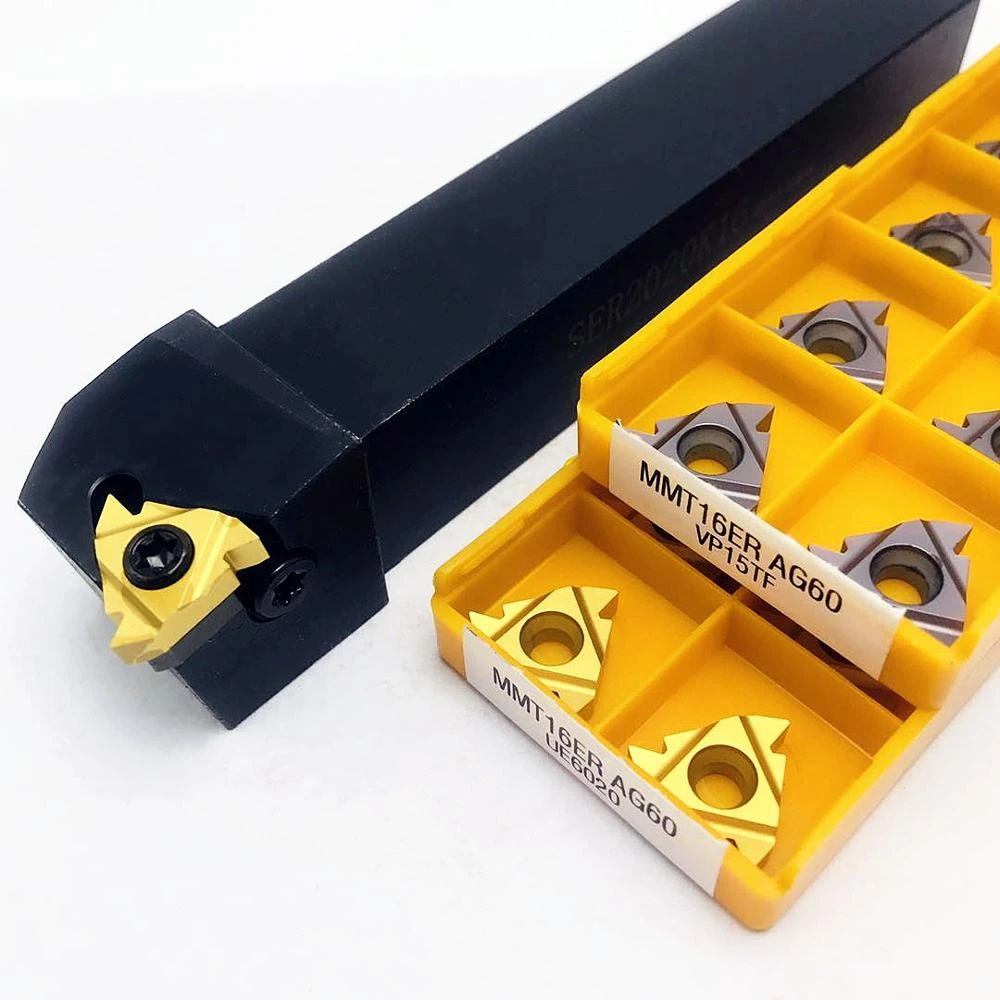 External Thread Turning Tool Holder Ser 1212h16 Ser1616h16 Ser2020k16 Ser2525m16 + 10pcs Carbide ...