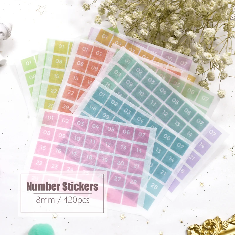 Mypretties Basic Label Stickers Number Stickers Planner Stickers Weekly ...