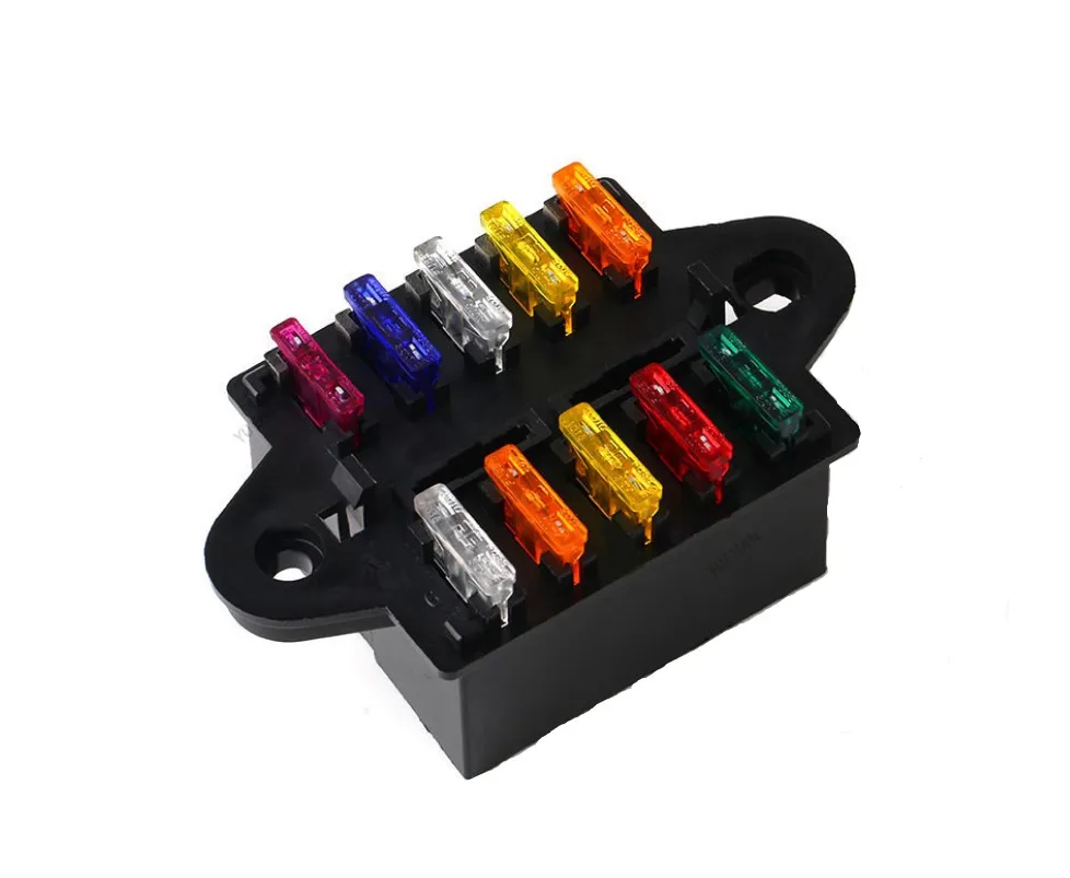 10-Way-double-row-Blade-Fuse-Box-Holder-with-terminal-and-fuse-For-Car ...