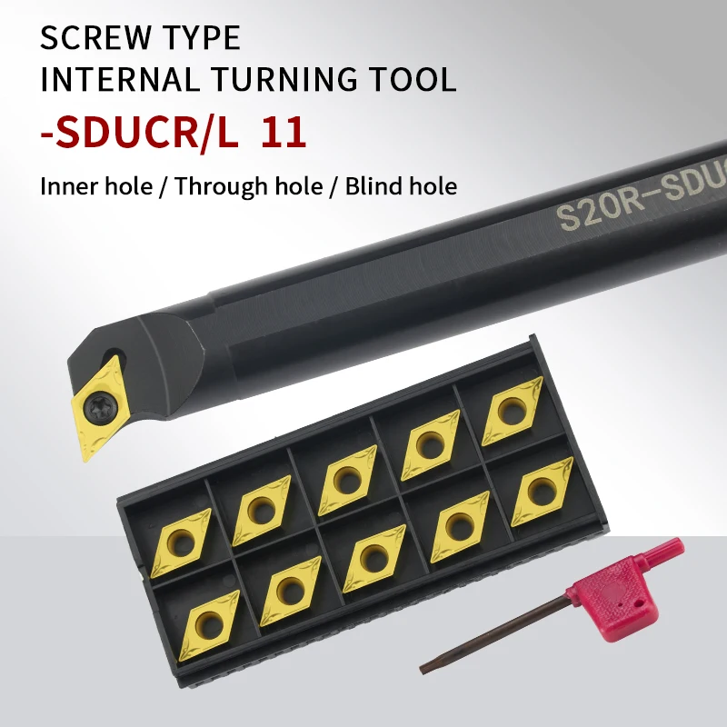 1 pc S16Q-SDUCR/L11/S20R-SDUCR11/S25S-SDUCR11/S32T-SDUCR11 internal tool holder DCMT11T304 ...