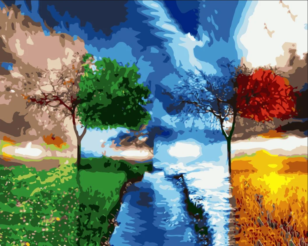Four Seasons Abstract Painting