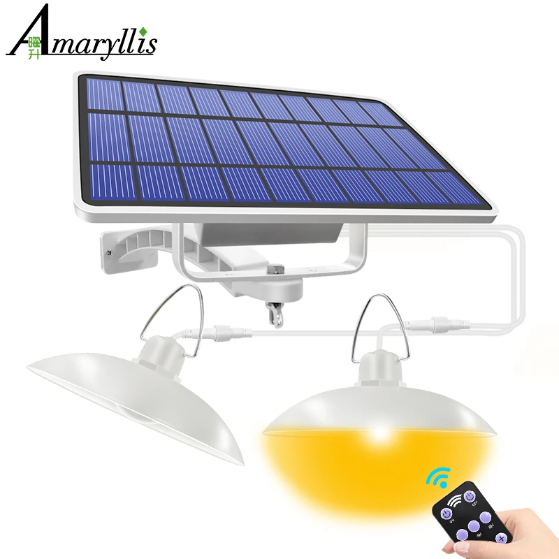 Solar Pendant Light Outdoor Indoor Hanging Solar Powered Shed Lights ...