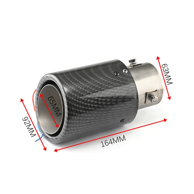 TiOODRE Universal 35-61mm Inlet Carbon Fiber Color Car Exhaust Muffler ...