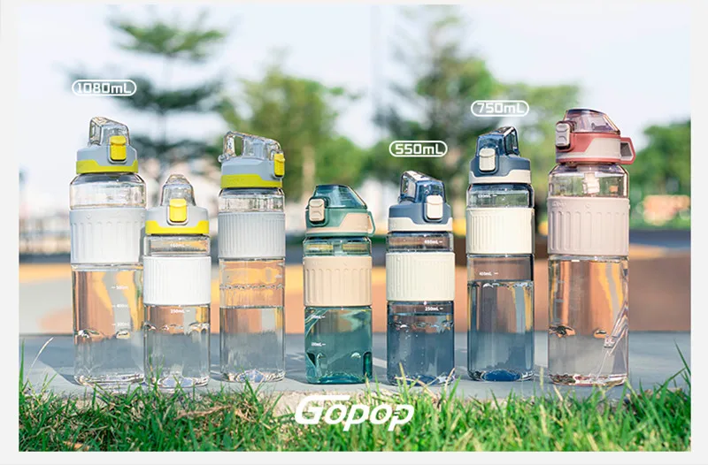 Gourde,Bouteille d'eau écologique de grande capacité en Tritan, Shaker de Sport de plein air ...