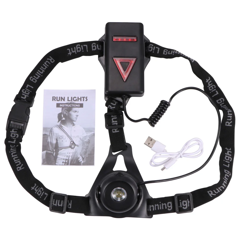 Luz LED de pecho con carga USB para bicicleta, linterna de pecho para ...