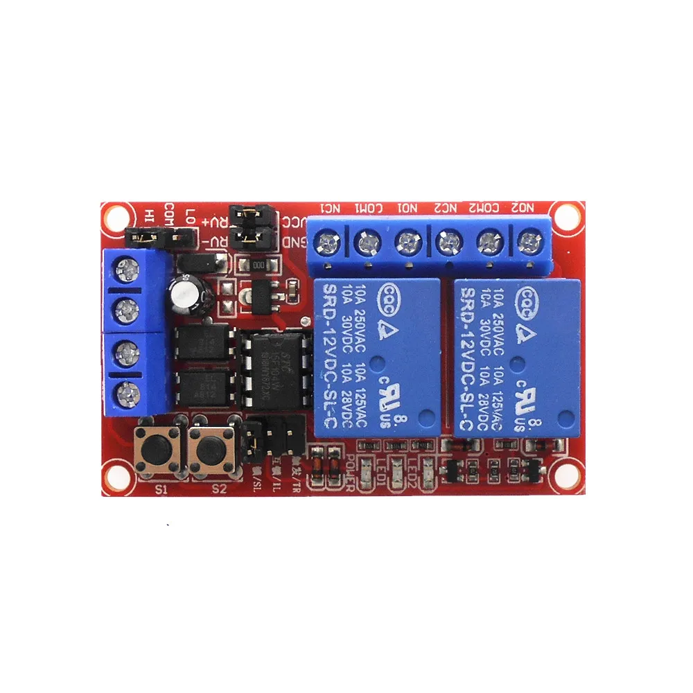 5v 12v 24v 2 Channel Interlock Switch Self-locking Three-in-one Relay ...