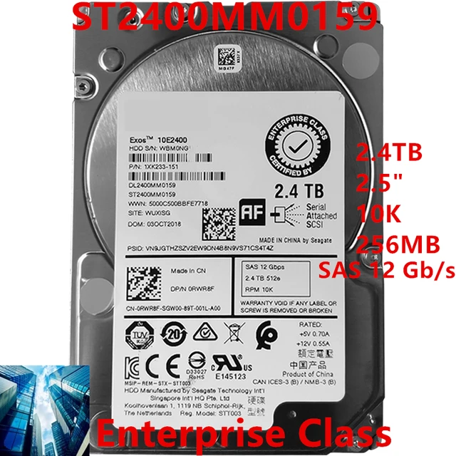 Original HDD For Dell 2.4TB 2.5" 10K 256MB SAS For Internal HDD For ...