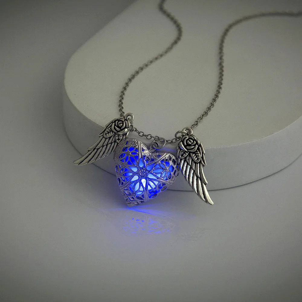 Collar-luminoso-de-amor-fluorescente-de-piedra-luminosa-oscura-collar ...
