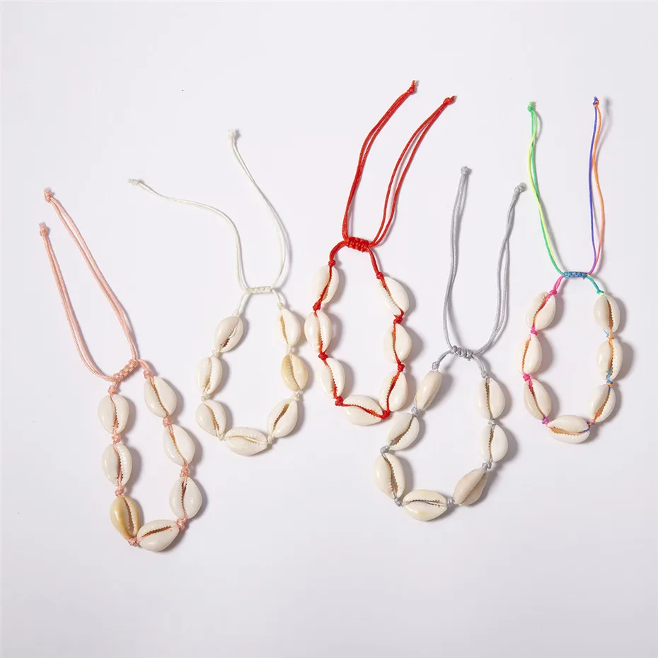 Bohemian Beach Necklace Gold Color Bead Shell Chain | Muduh Collection