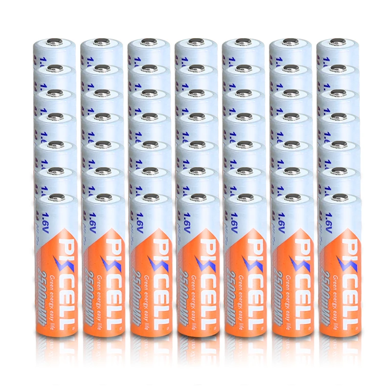 100PCS-PKCELL-1-6V-AA-rechargeable-battery-2500mWh-NIZN-aa-batteries ...