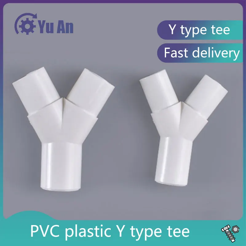 PVC Plastic Y Type Tee Y Tee Fork Water Pipe Tee Drip Box Tee Joint ...
