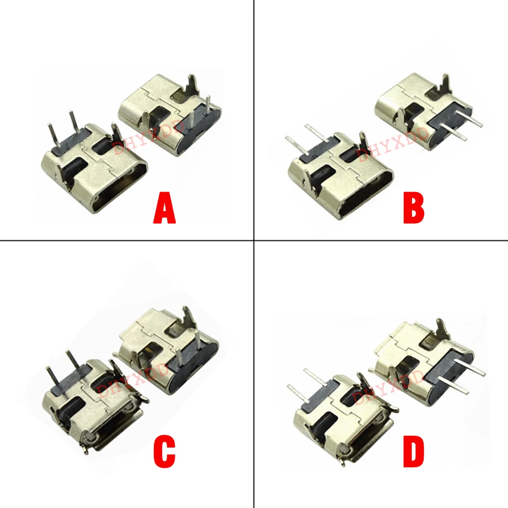 50pcs-MICRO-USB-2P-Female-Plug-Mike-2PIN-V8-Android-Phone-Plug-Two-pin ...