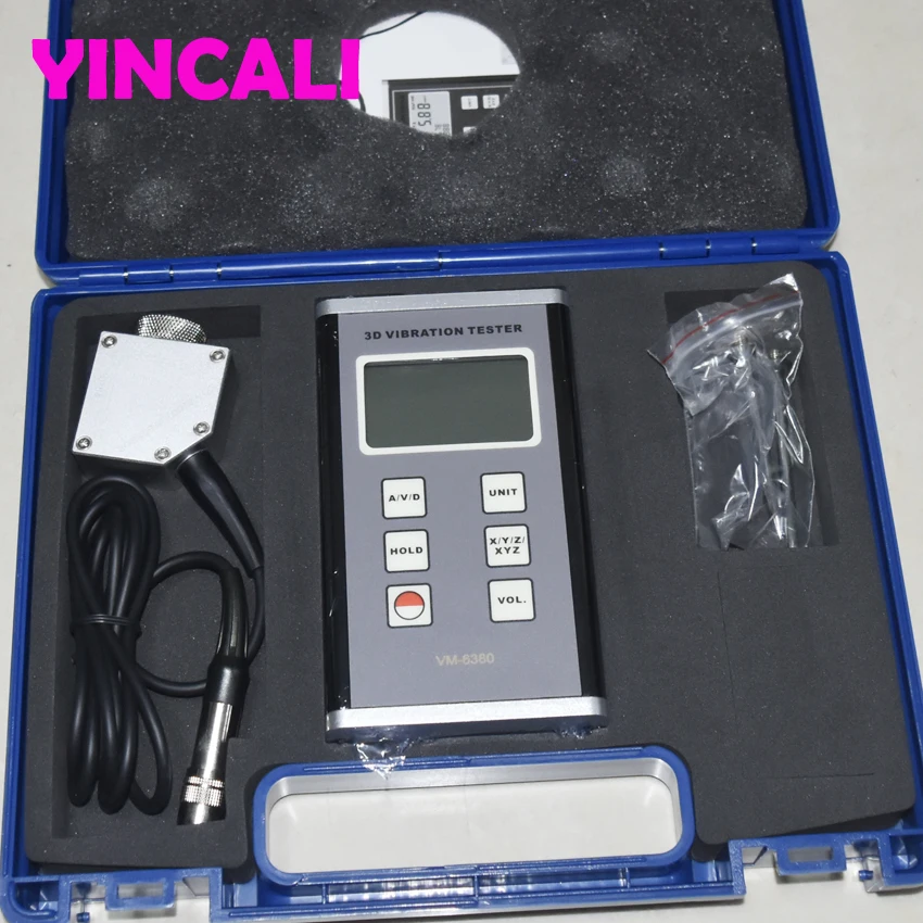 Multifunctional Digital Vibration Meter Vm 6380 3 Axis Piezoelectric Accelerometer Sensor