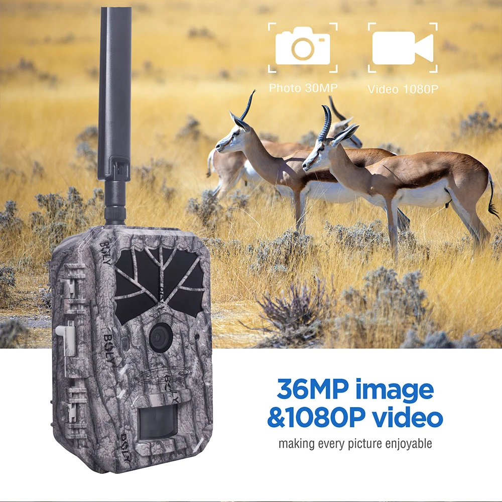 Boly BG636 GPS 4G Lte Wireless Hunting Camera 110 Degree Lens Black IR ...
