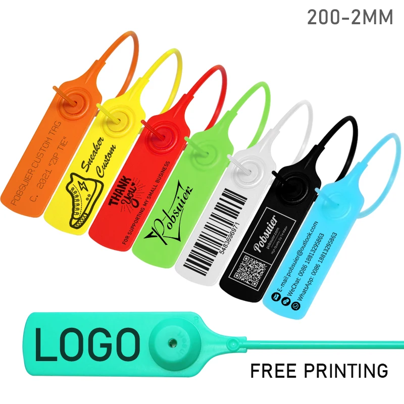 100Pcs Custom Clothing Hang Tags Personalized Plastic Security Seals ...