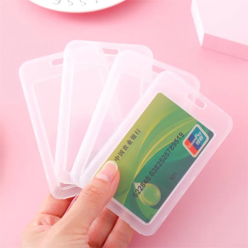 Unisex-Women-Men-Transparent-Card-Cover-Sleeve-Work-ID-Clear-Card ...