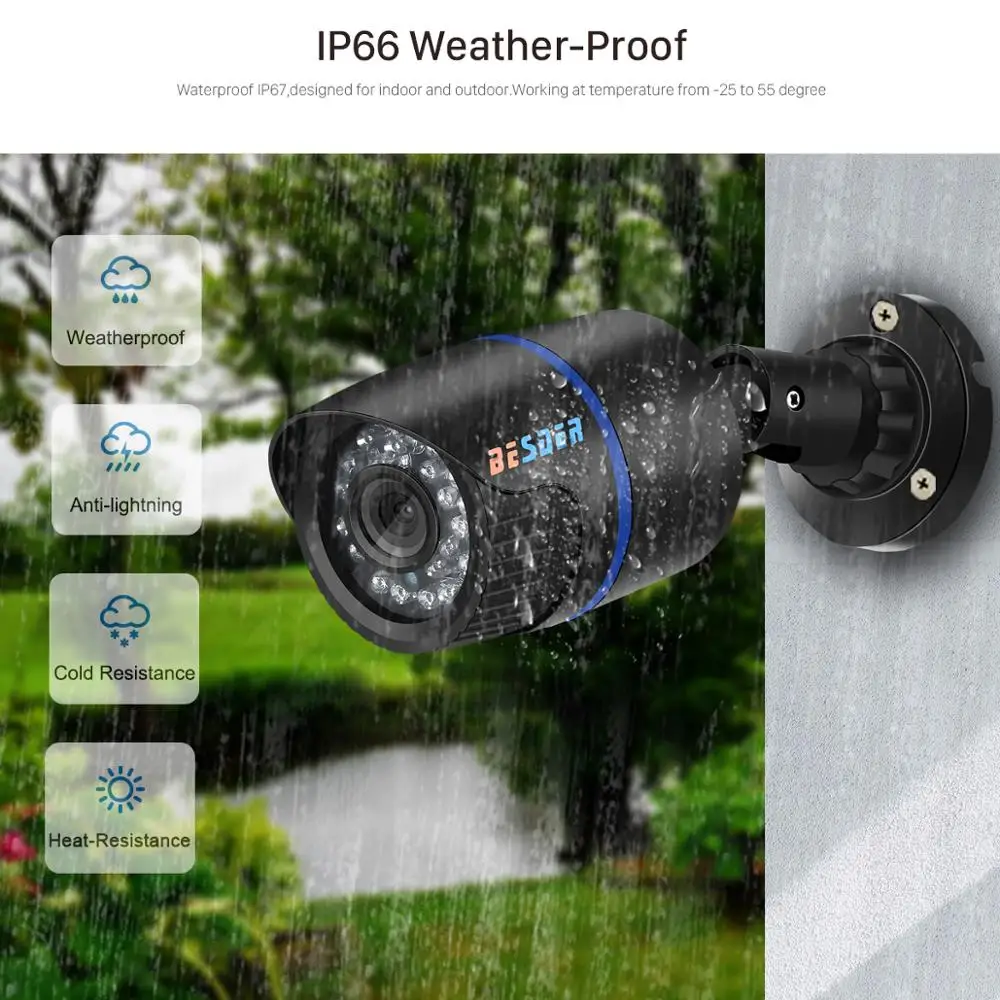 Besder 4K 8Mp H.265 Biztonsági Kamera Kültéri Vízálló Ip -Kamera 2Mp Ir ...