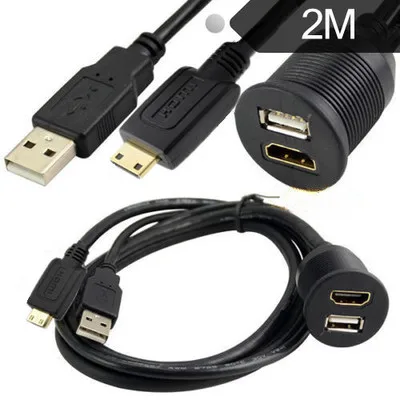 Mini-HDMI-to-USB-HDMI-Female-Panel-Flush-Mount-For-Car-Boat-and ...