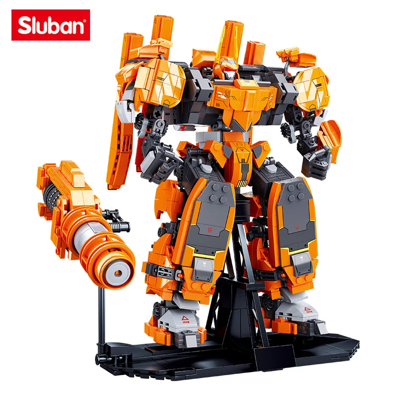 Sluban Mobile City Mech Warrior 알파 로봇 모델 빌딩 블록 하이테크 피규어 조립 DIY 교육용 벽돌 ...