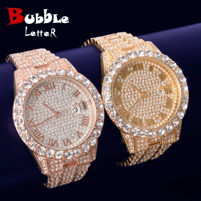 Bubble Letter Watch | Clock | Quartz Wristwatches - Watch Men Gold ...