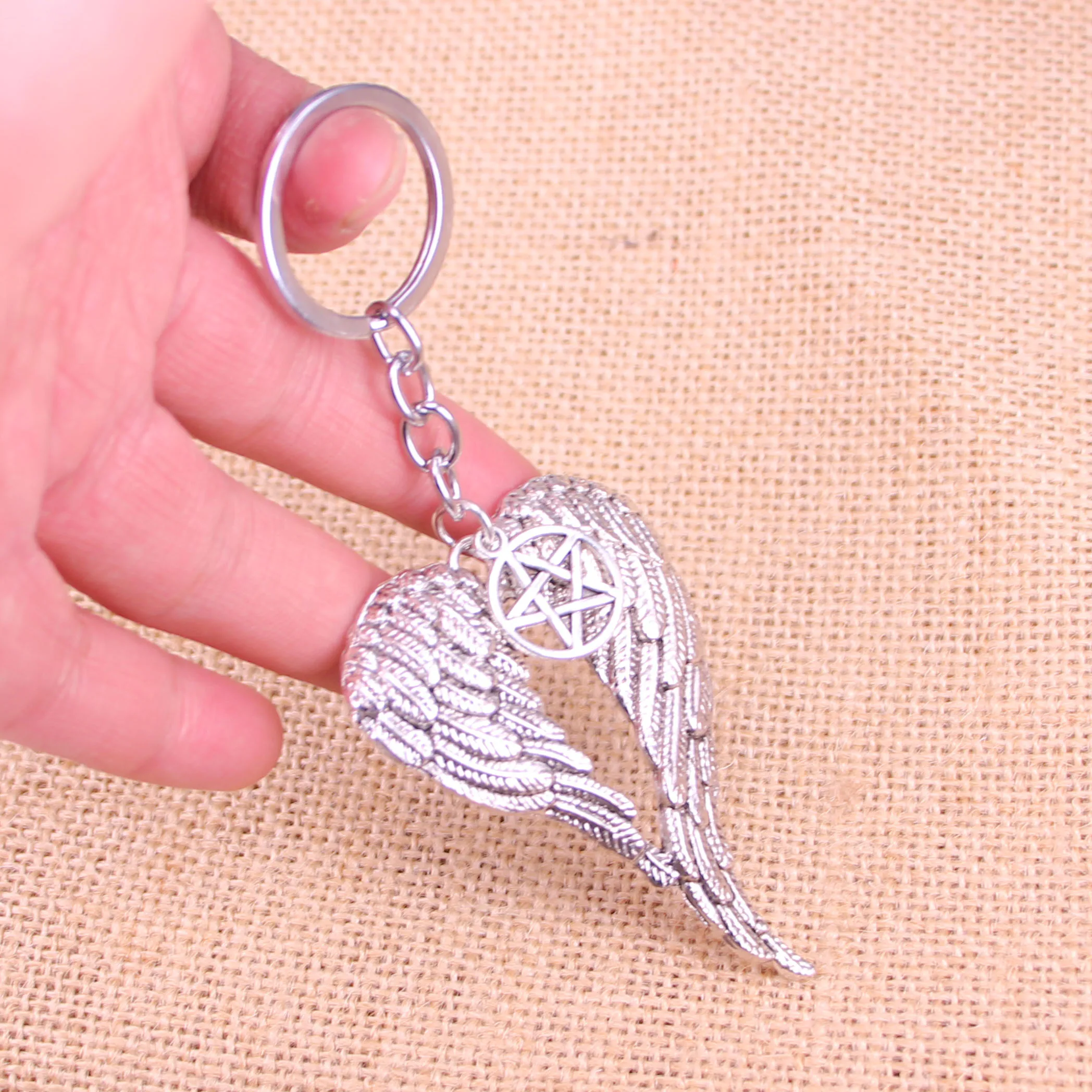 20pcs-Supernatural-key-chain-Castiel-heart-shaped-angel-wings-and ...