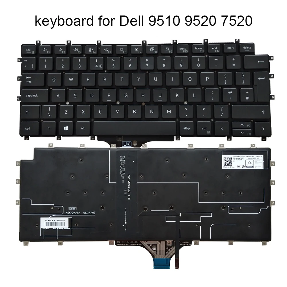 Keyboard-Backlit-Eropa-UK-Baru-UNTUK-Dell-Latitude-7520-9510-9520 ...