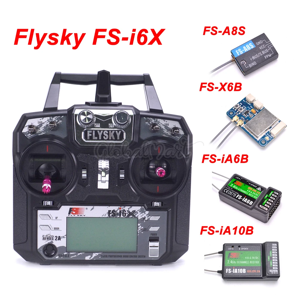 Transmisor Flysky FS i6X FS I6X 2,4 GHz 10CH AFHDS 2A RC con receptor FS iA6B / FS iA10B / X6B ...