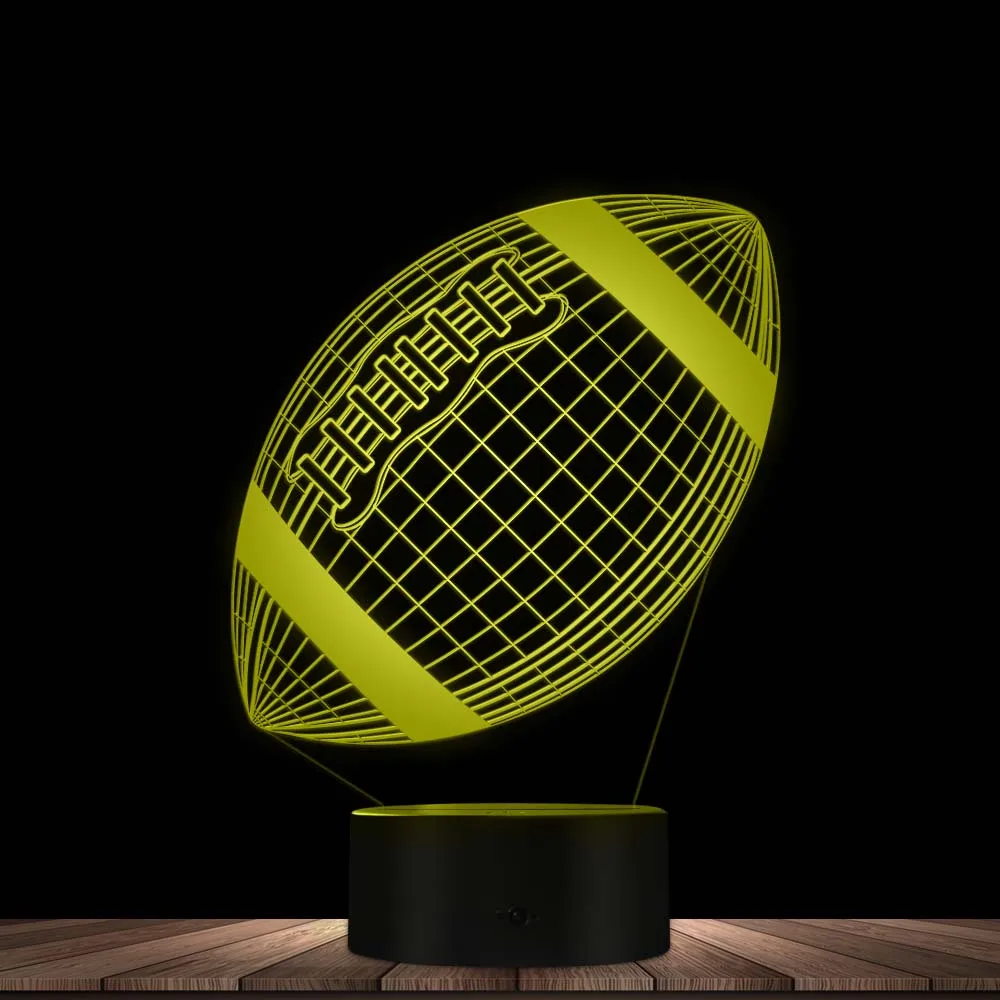 American-Football-3D-Render-Wireframe-Hologram-Night-Table-Lamp-Rugby ...