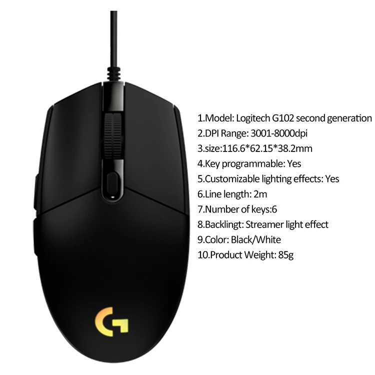 Logitech G300 Size