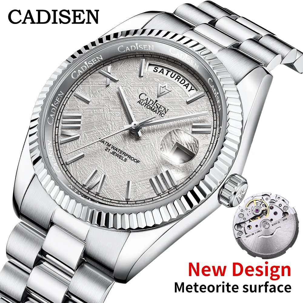 CADISEN-Automatic-Watch-Men-Mechanical-Watch-40mm-Meteorite-Surface-Stainless-Steel-Sapphire ...