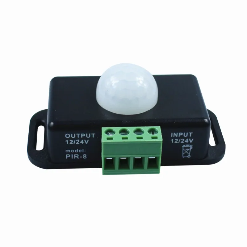 DC 12V 24V 8A Automatic Adjustable PIR Motion Sensor Switch IR Infrared ...