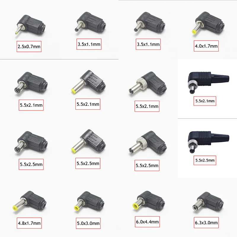 1Pcs DC Power Male Plug Jack Adapter 90 Degree Male 6.3x3.0 6.0x4.4 5 ...