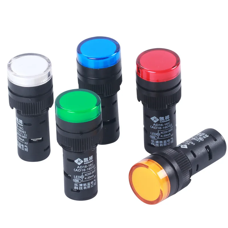 AD16-16C-16mm-AC-DC12V-24V-110V-220V-380V-Panel-Mount-Signal-Power-Led ...