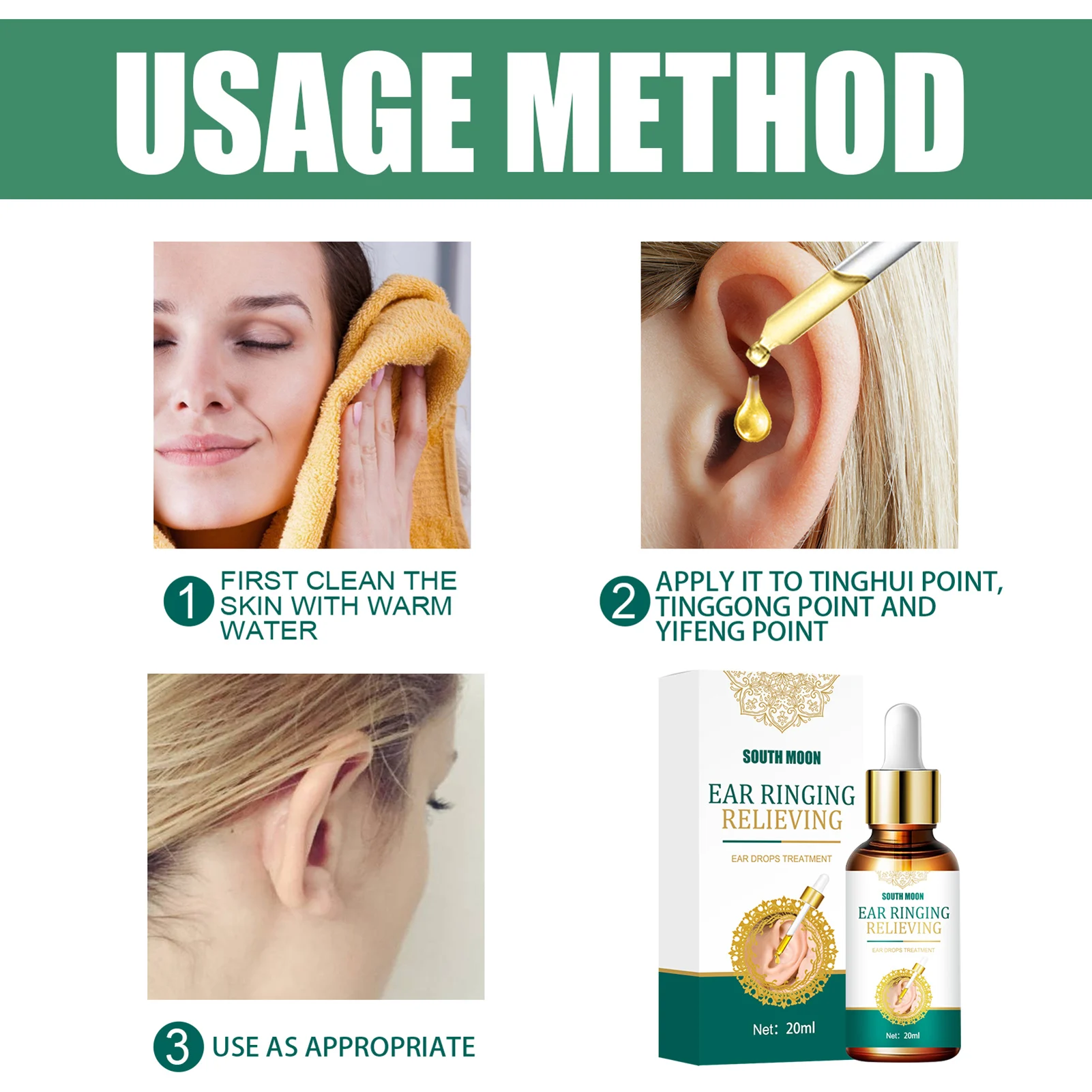 【wenfangdianpu】20ml Ear Ringing Relieving Ear Drops Tinnitus Deafness ...