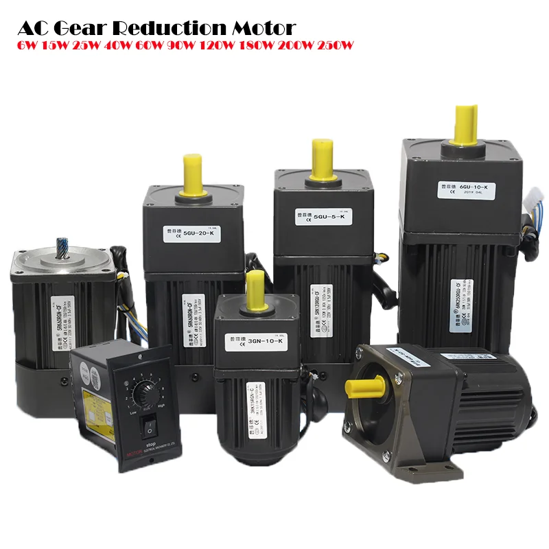 Speed-regulating-motor-200W-AC220V-gear-reduction-motor-6RK200RGU-CF ...