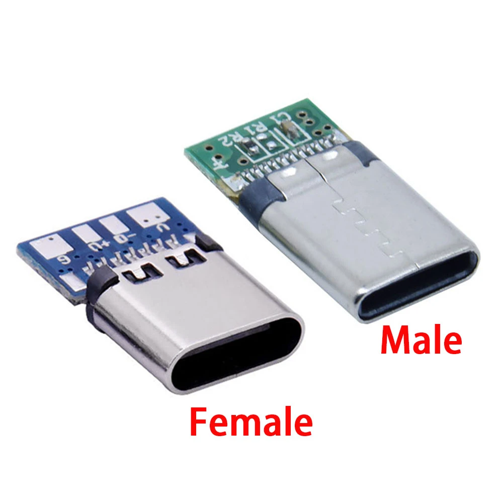 10pcs Usb 3.1 Type C Connector Male / Female Socket Receptacle Adapter ...