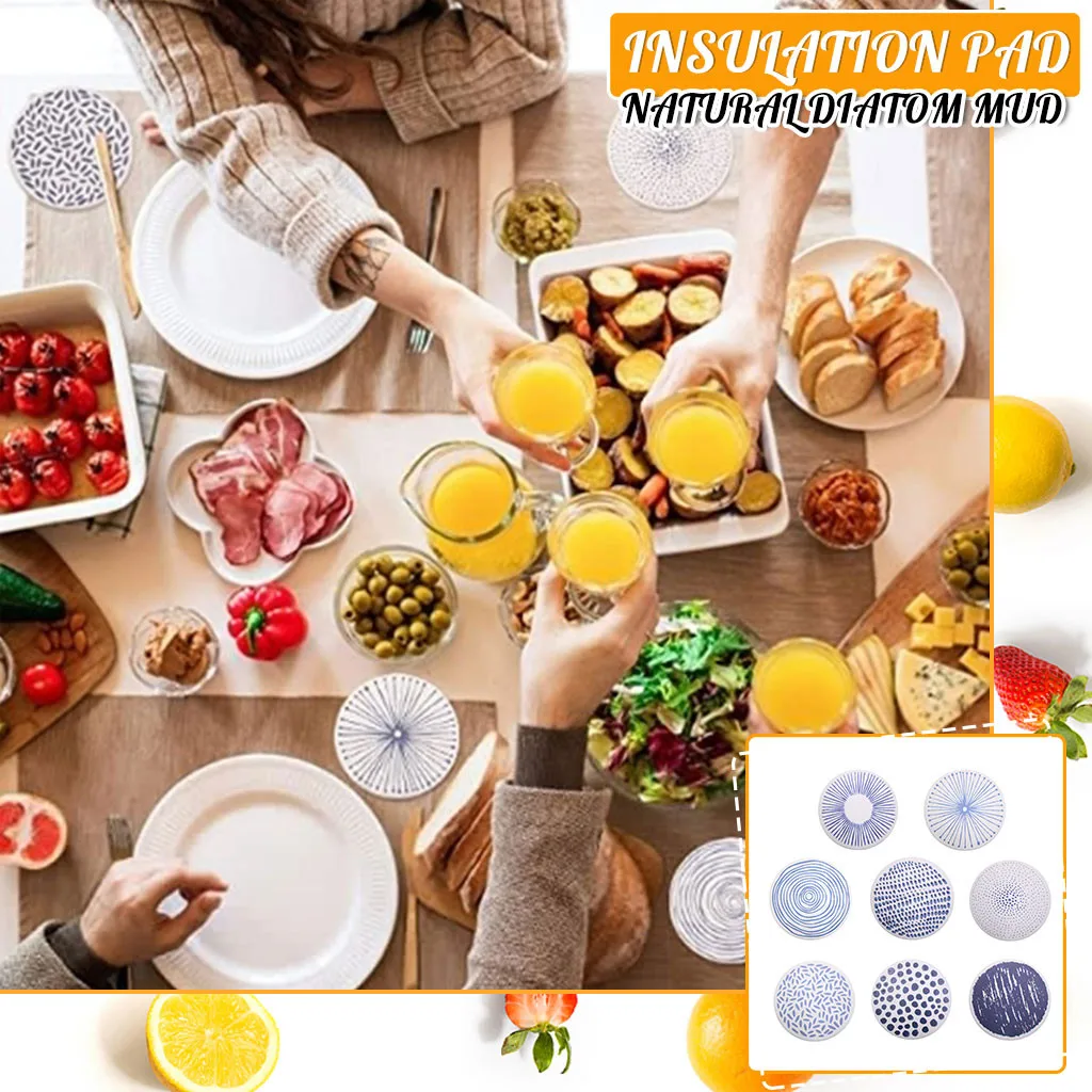 Portable Drink Tea Coffee Cup Mat Diatom Mud Absorbent and quick drying ...