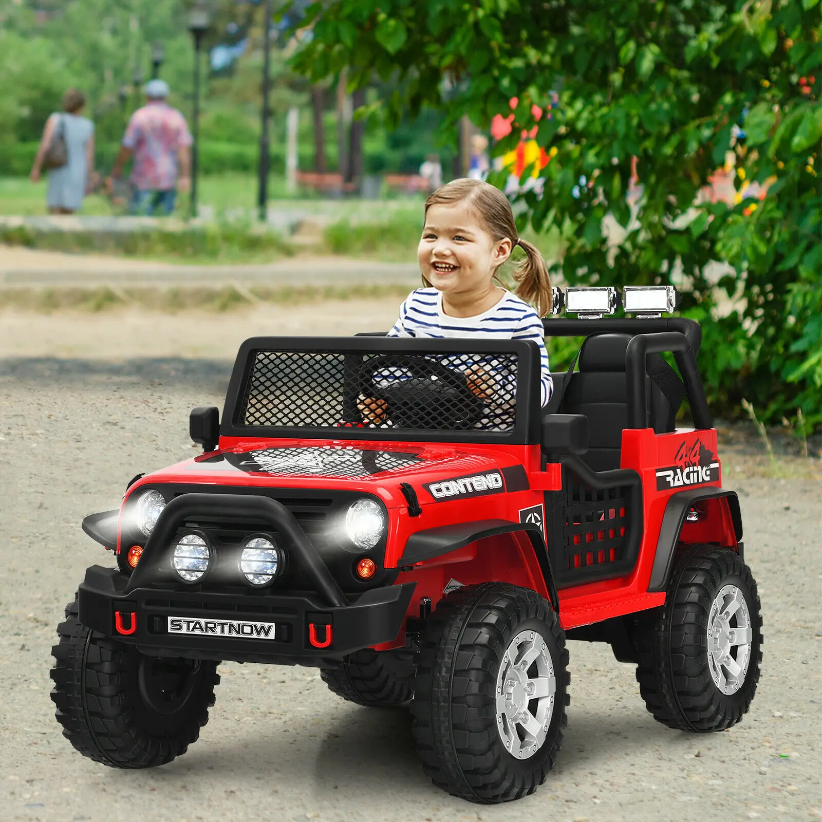 12V Kids Electric Ride On Truck with Remote Control, Lights, Music and ...