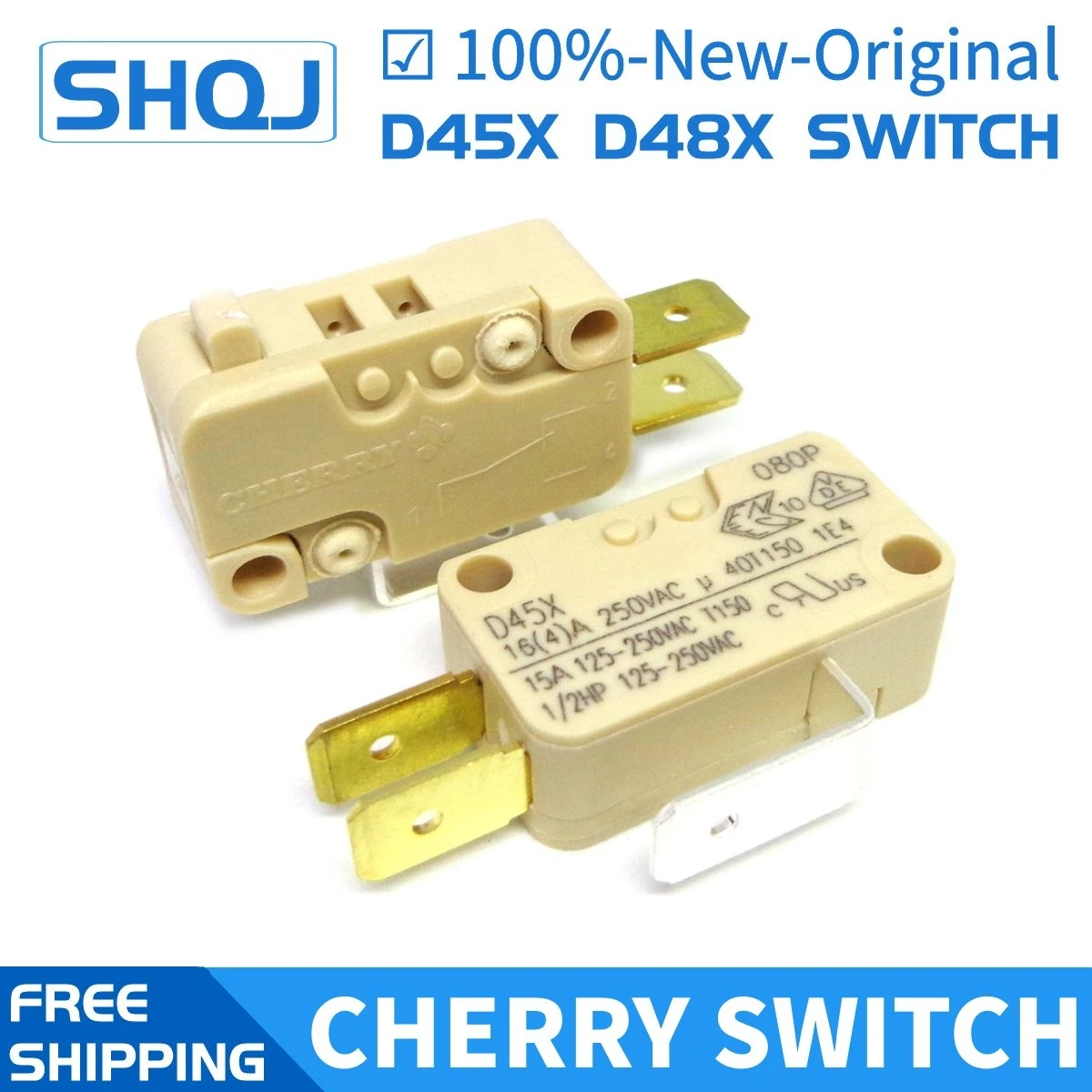 CHERRY micro switch D45X 16A D48X 21A short/long/pulley/bent handle 10A ...