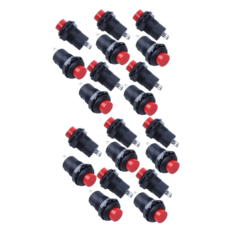 20 X Momentary SPST NO Red Round Cap Push Button Switch AC 250V/1.5A 125V/3A|Switches| - AliExpress