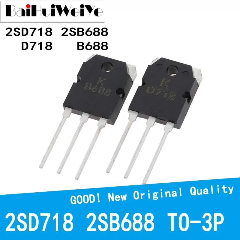 Amplificador de Audio 2SD718 2SB688 D718 B688 TO 3P TO3P, transistores ...