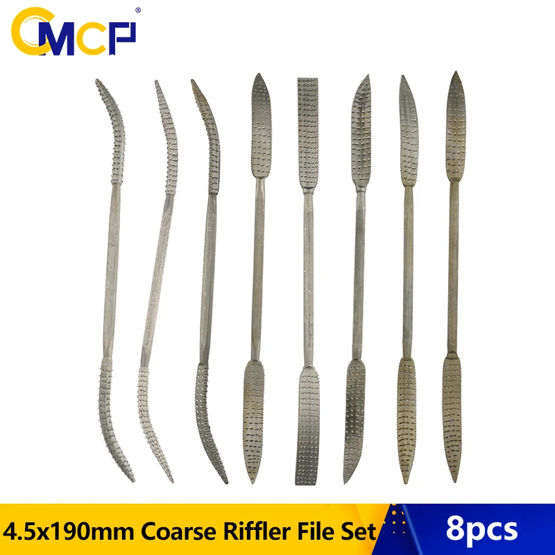 Cmcp 8pcs 4.5x190mm Coarse Riffler File Set Double Ended Coarse Hand ...
