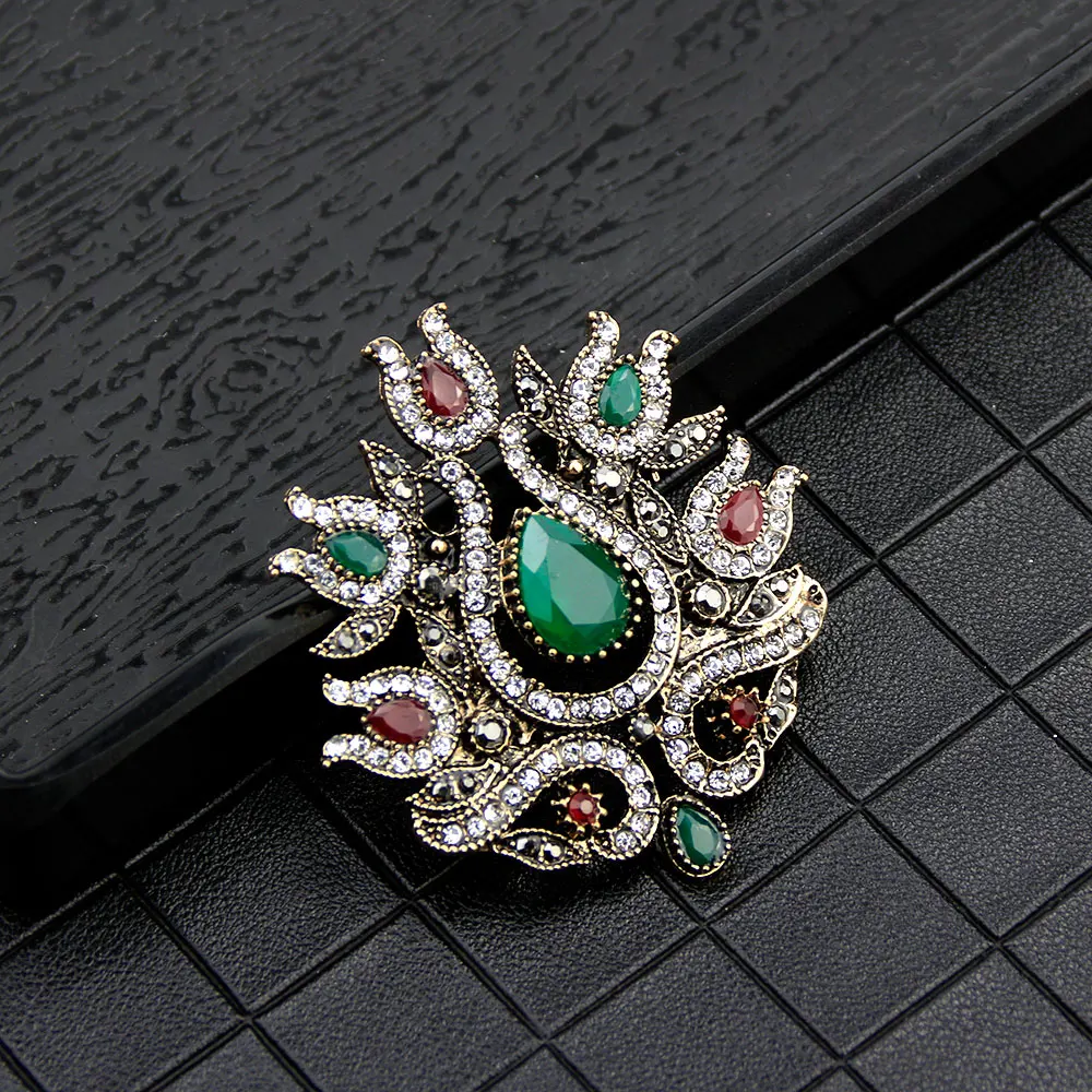 Sunspicems-Vintage-Turkish-Women-Tulips-Brooch-Pin-Antique-Gold-Color ...