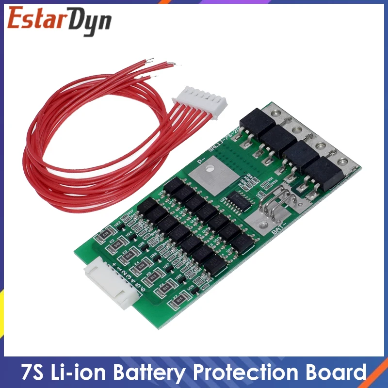 Interrupteurs Équipements professionnels 7S 20A Li-ion Lithium Batterie BMS PCB 18650 Chargeur ...