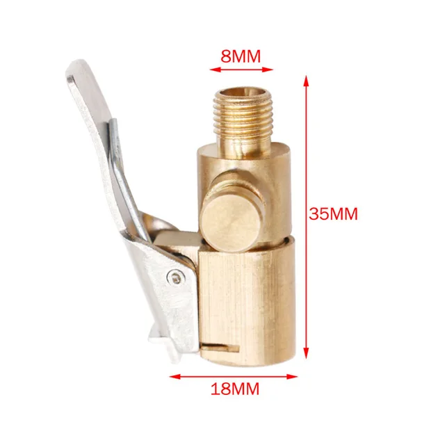 Car Tire Air Chuck Inflator Pump Valve Connector Clip-on Adapter Brass ...