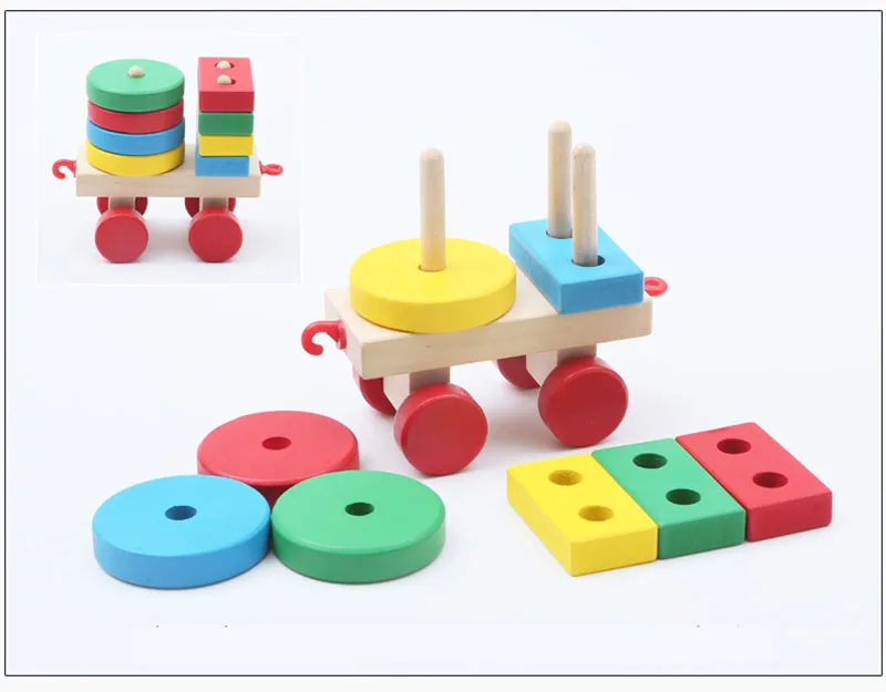 25pcs Educational Pull Along Train Set Shape Sorter Color Sorting ...