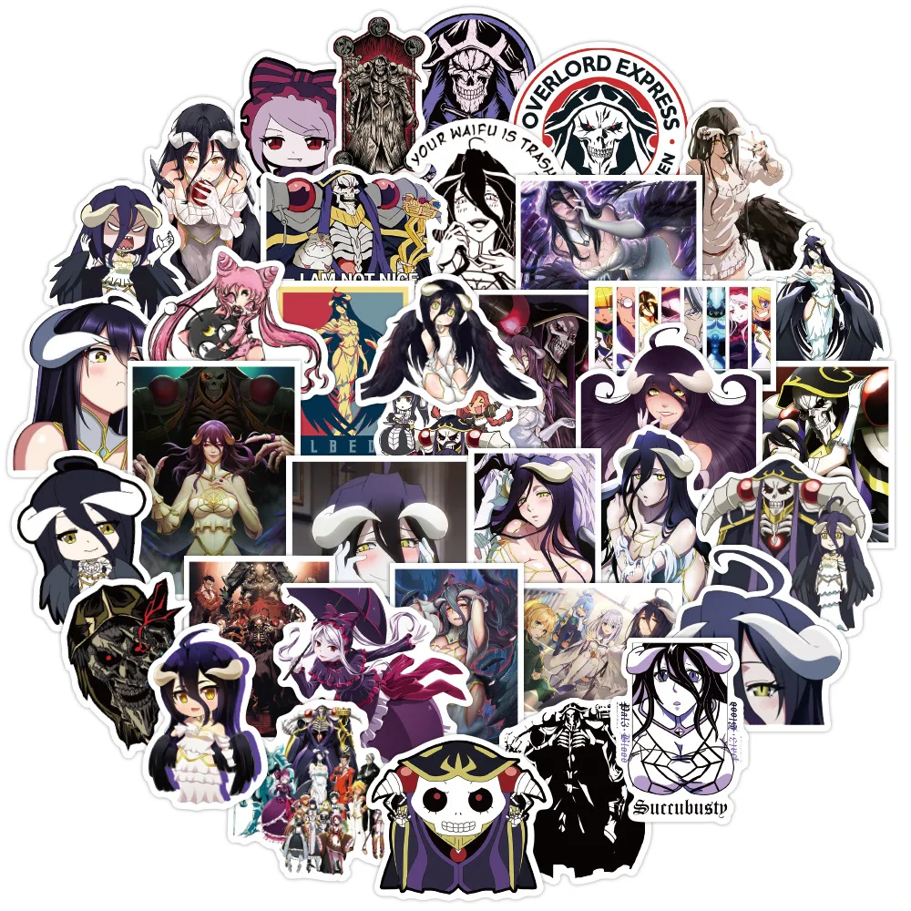 50pcs/set Anime Overlord Stickers Cosplay Accessories Prop PVC ...