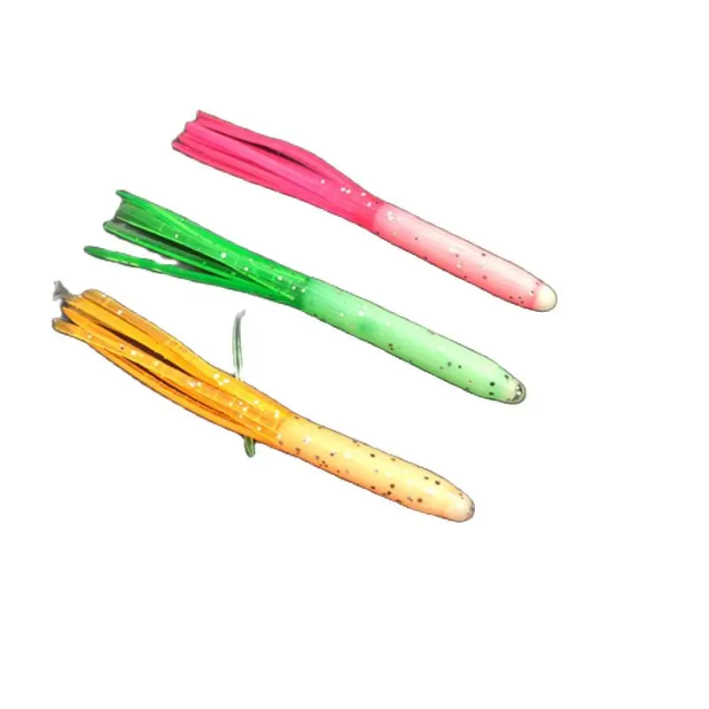 100Pcs*5.5cm Fishing Luminous Needle shaped Squid Skirts Soft Artifical ...